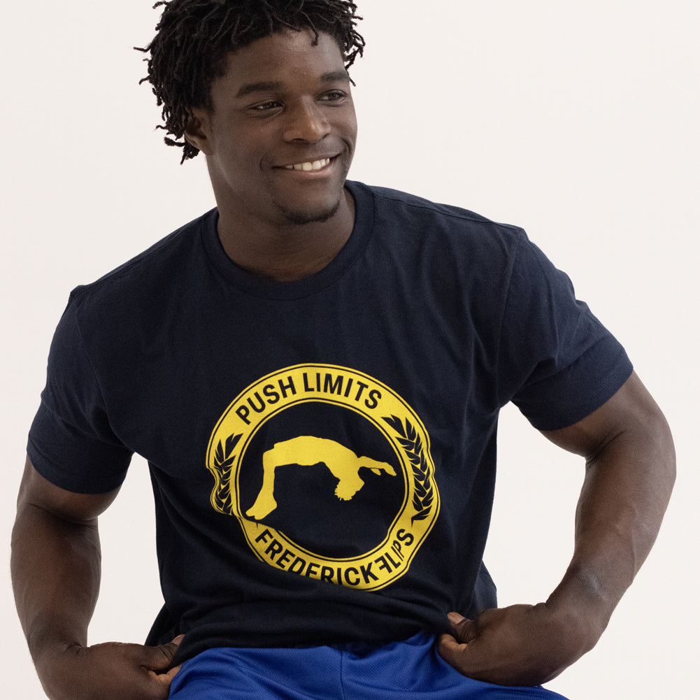Junior Frederick Flips Circle Tee - Navy – Turn Gymnastics - North America